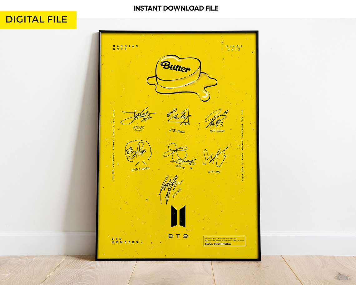 BTS Butter Poster Bts Butter Kpop Butter Bts Bts Decor - Etsy