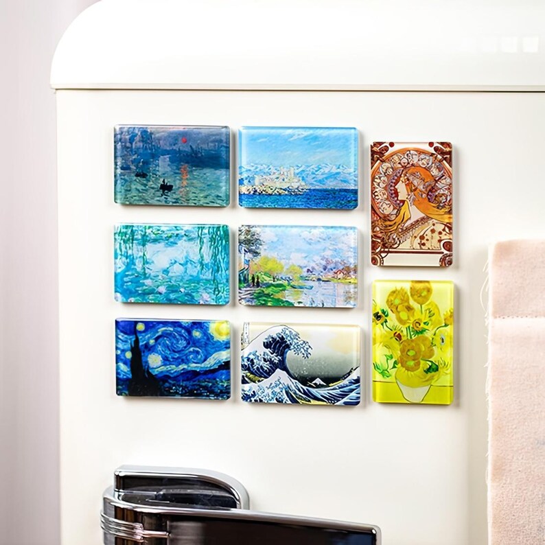 Classic Art Acrylic Fridge Magnet – Van Gogh, Monet | Mini Museum ...