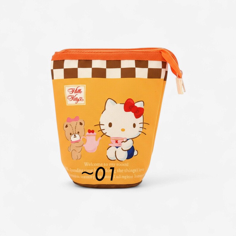 Kawaii Foldable Canvas Pencil Case | Cute Standing Pen Holder With ...