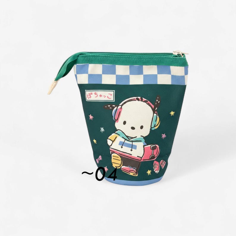 Kawaii Foldable Canvas Pencil Case | Cute Standing Pen Holder With ...