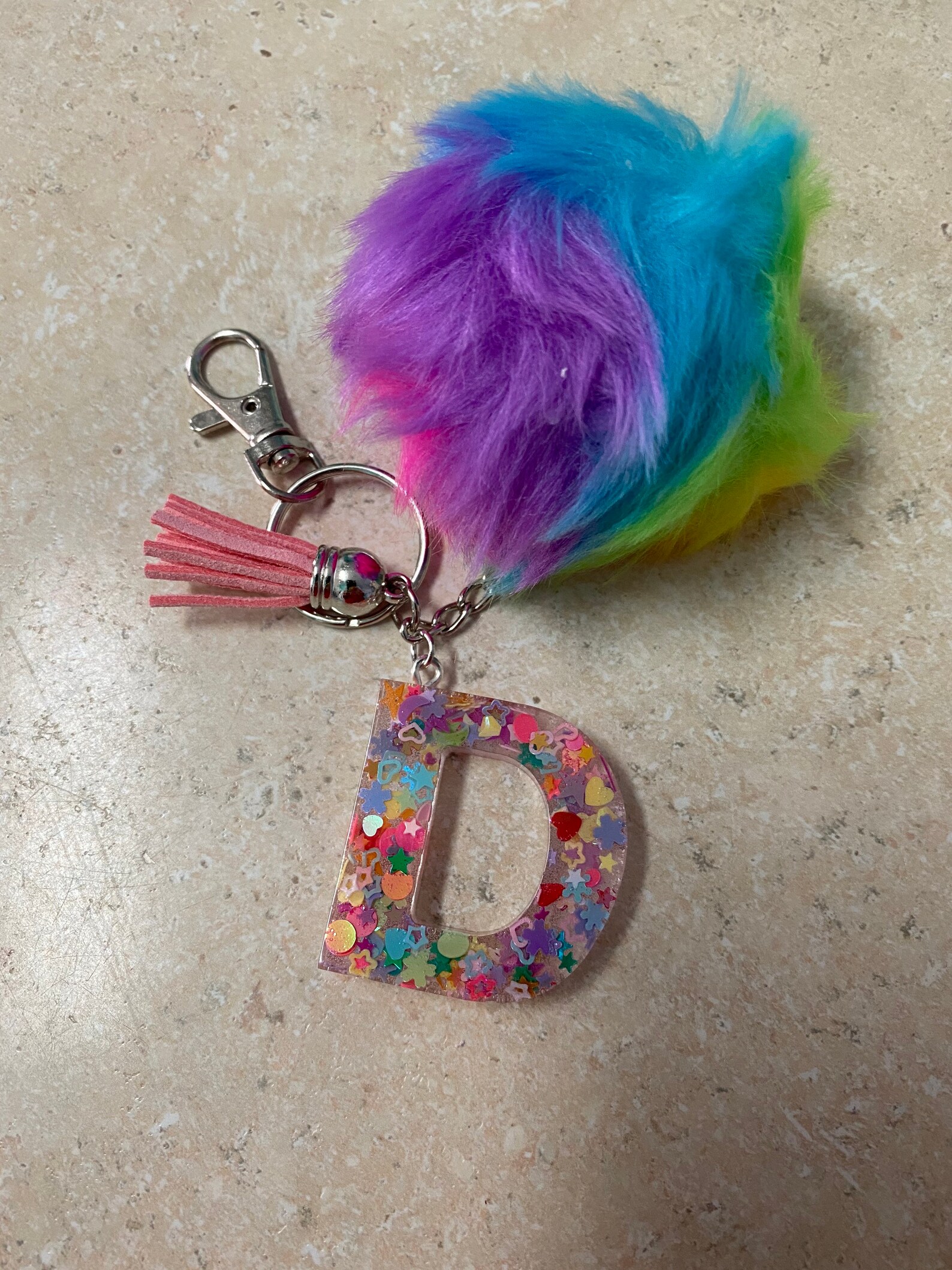 D initial/letter keychain | Etsy