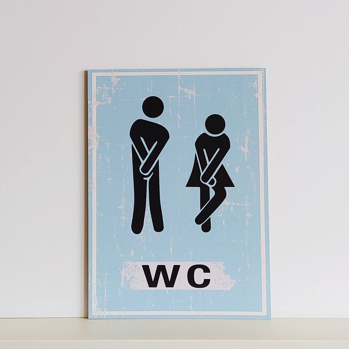 Wc signage toilet sign bathroom sign wc wood sign toilet | Etsy