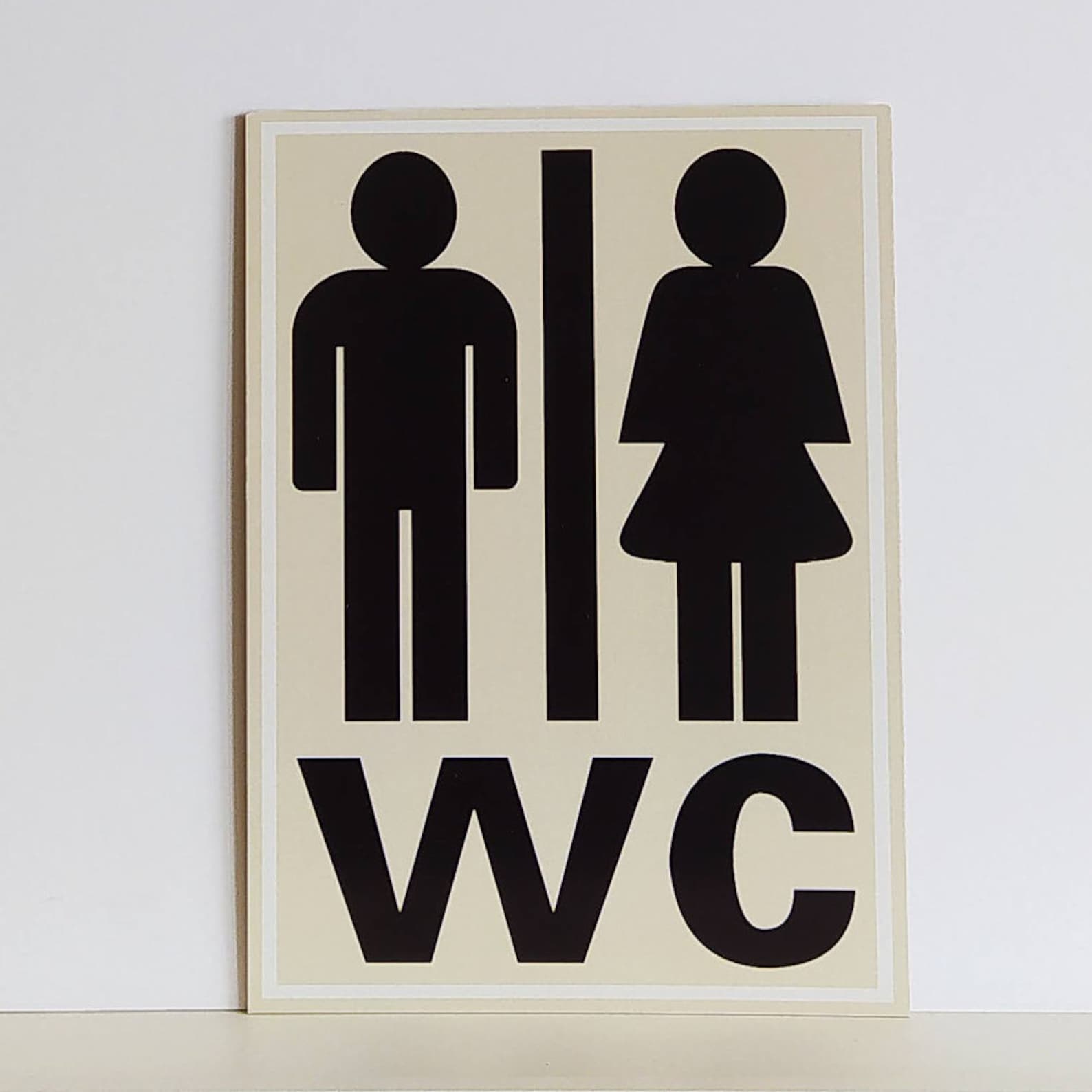 Wc signage toilet sign bathroom sign wc wood sign toilet | Etsy