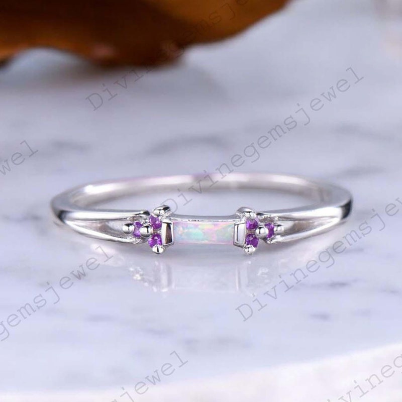 925 Opal and Amethyst Ring - Etsy