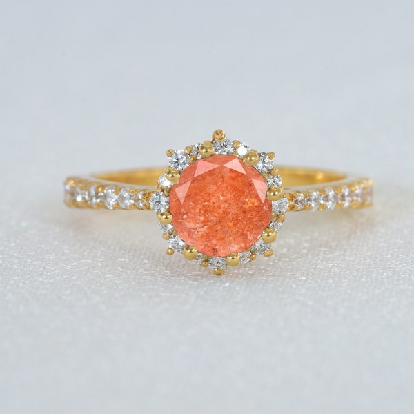Orange Gemstone Ring - Etsy