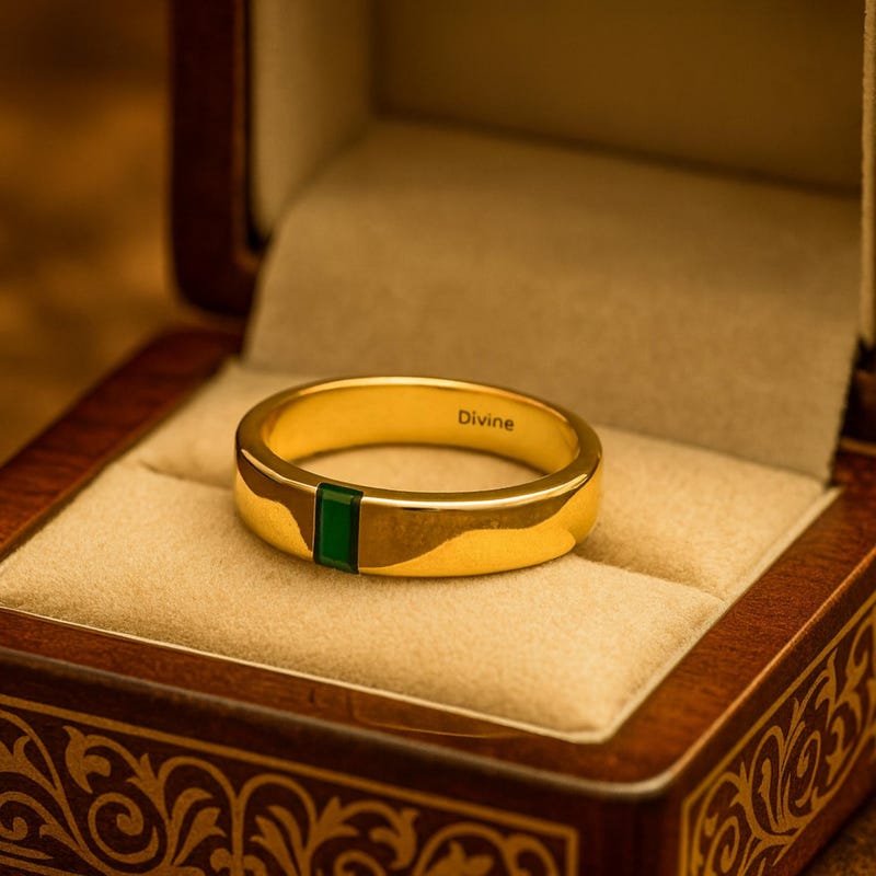 Emerald Pave Band Ring - Etsy