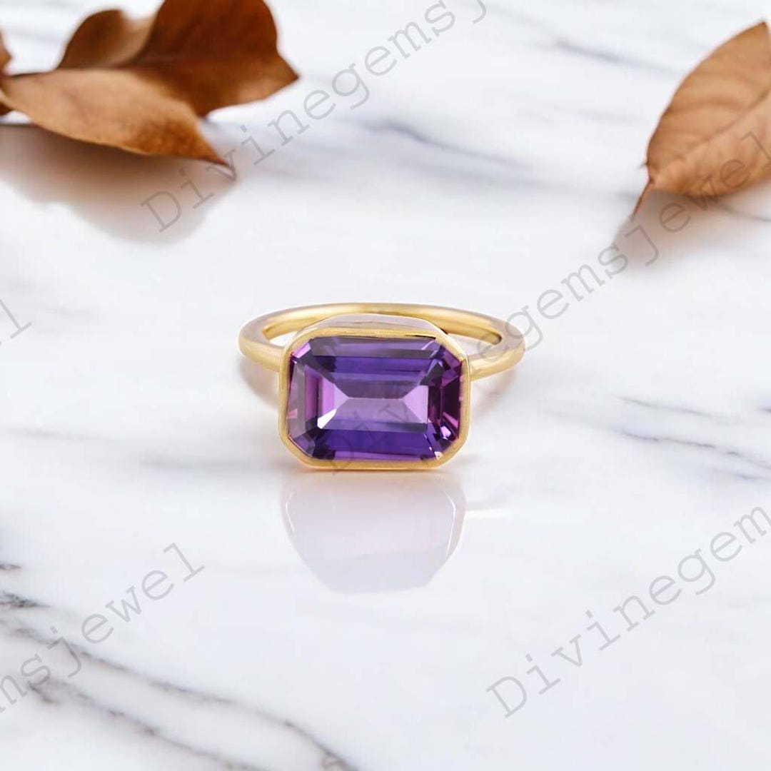 AAA Flawless Ceylon Purple Sapphire Radiant Cut Gemstone Ring ...