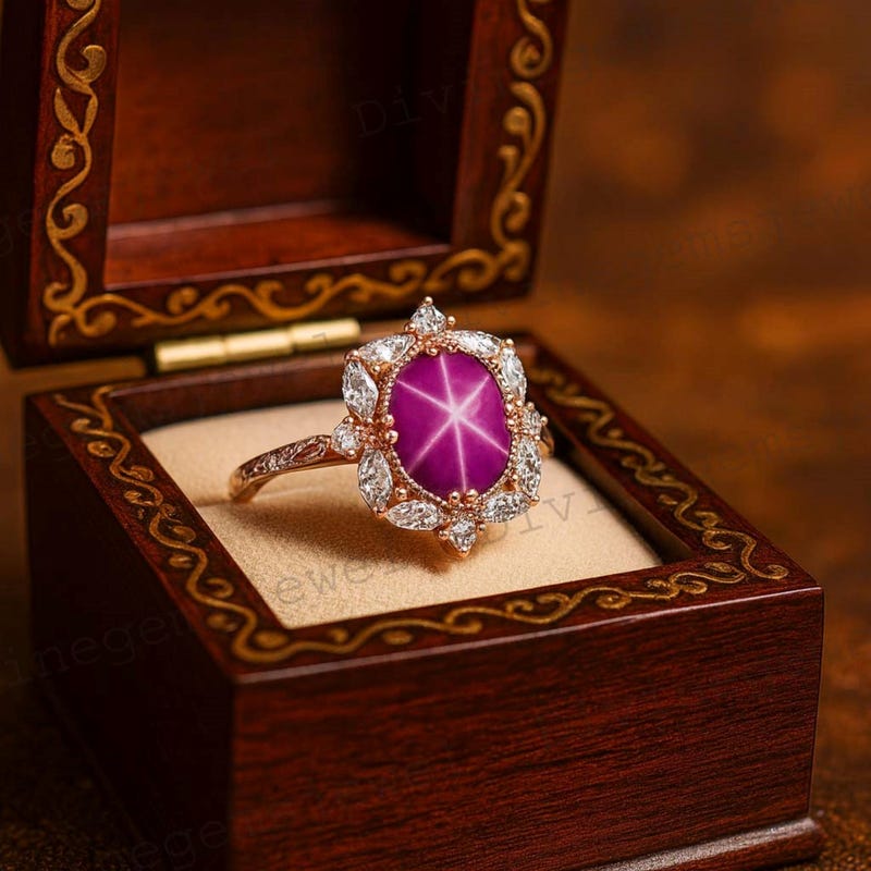 Star Ruby Ring and Gold - Etsy