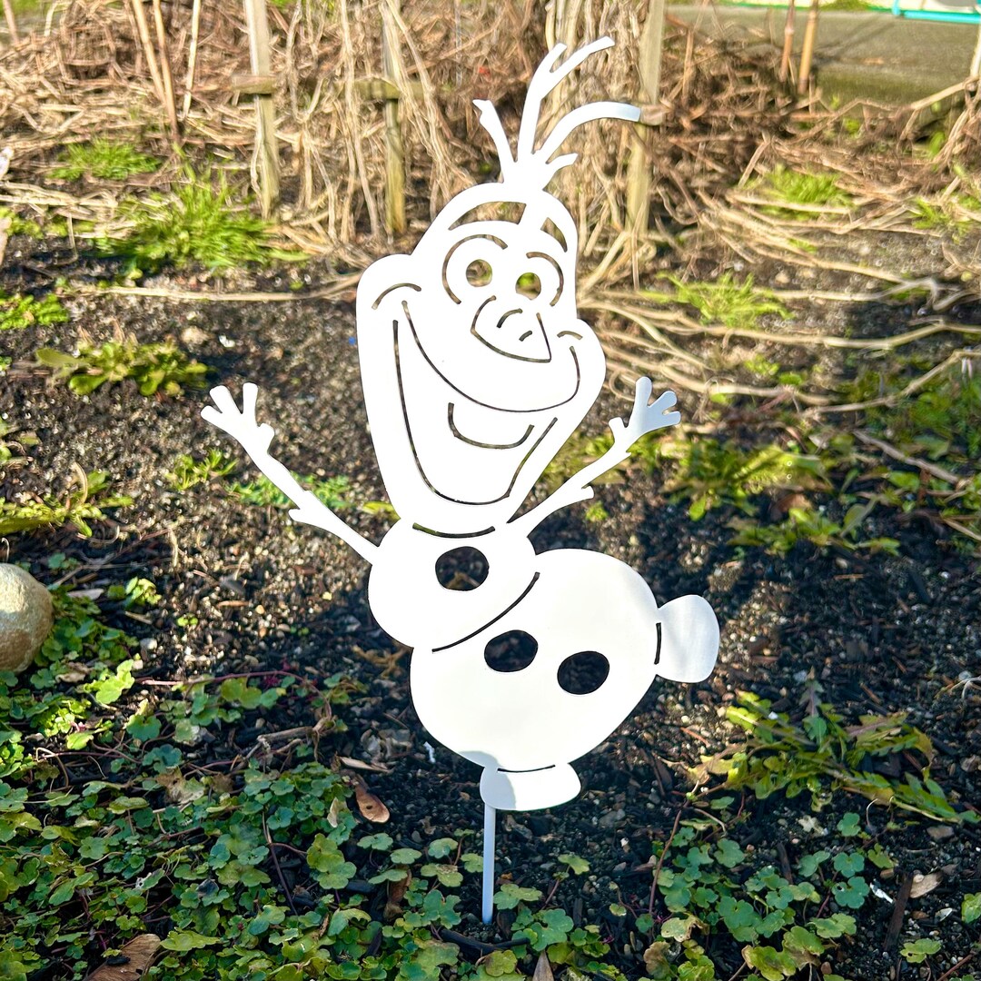 Frozen-inspired Olaf Garden Stake - Metal Yard Art - Etsy