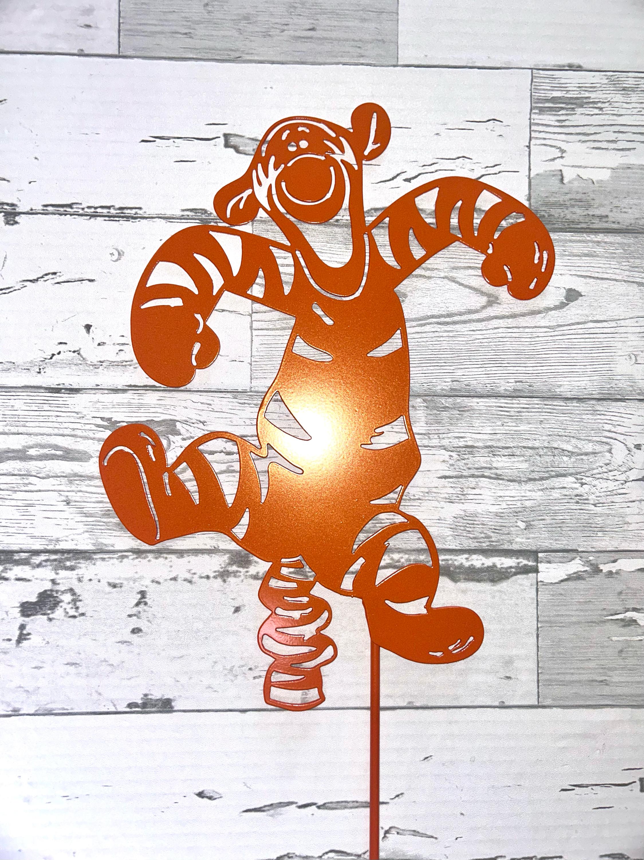 Cheerful Tigger Garden Stake, Disney Garden Art, Tigger Sign, Metal ...