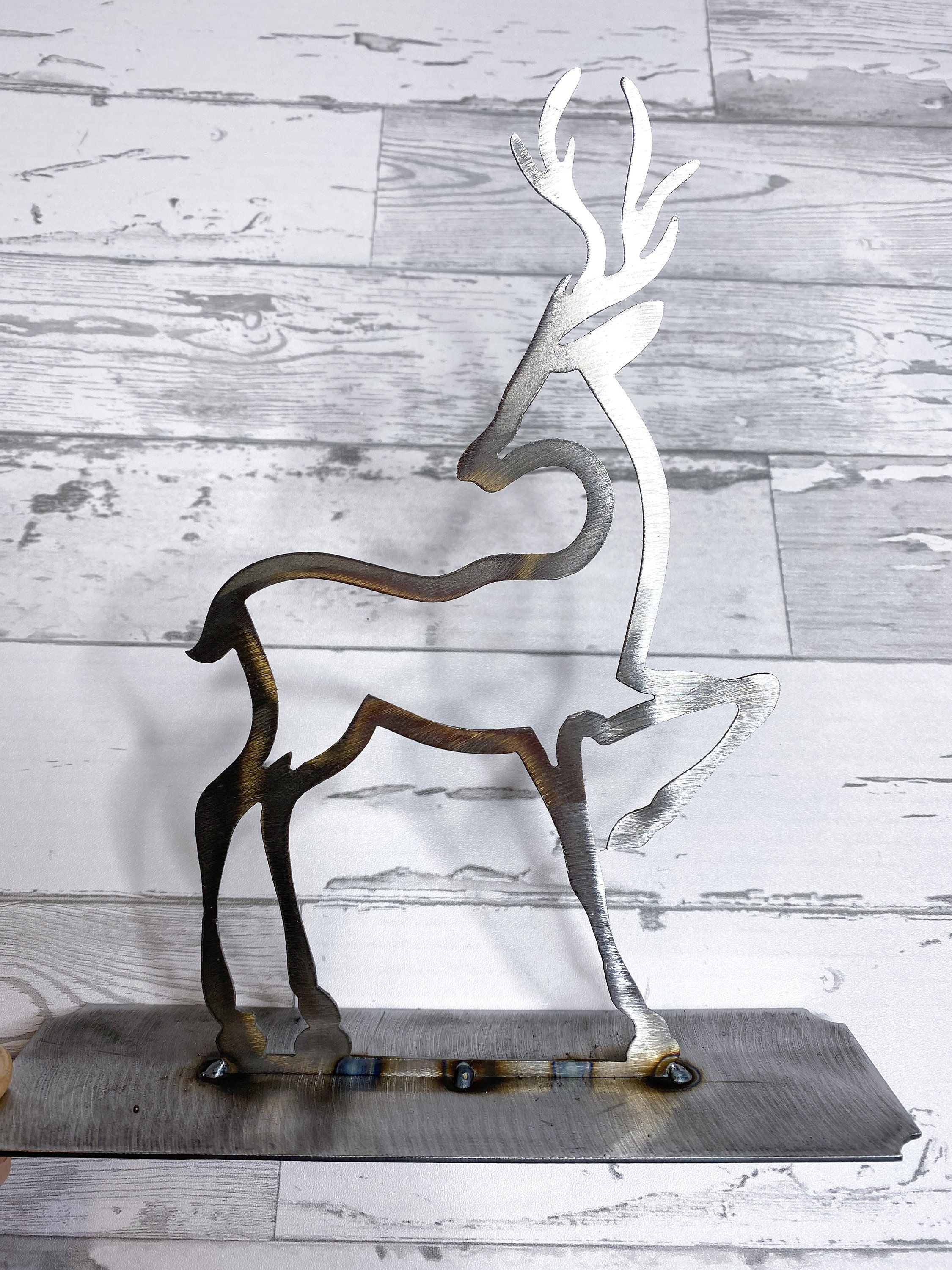 Reindeer Metal Sign, Self Standing Christmas Sign, Christmas Reindeer ...