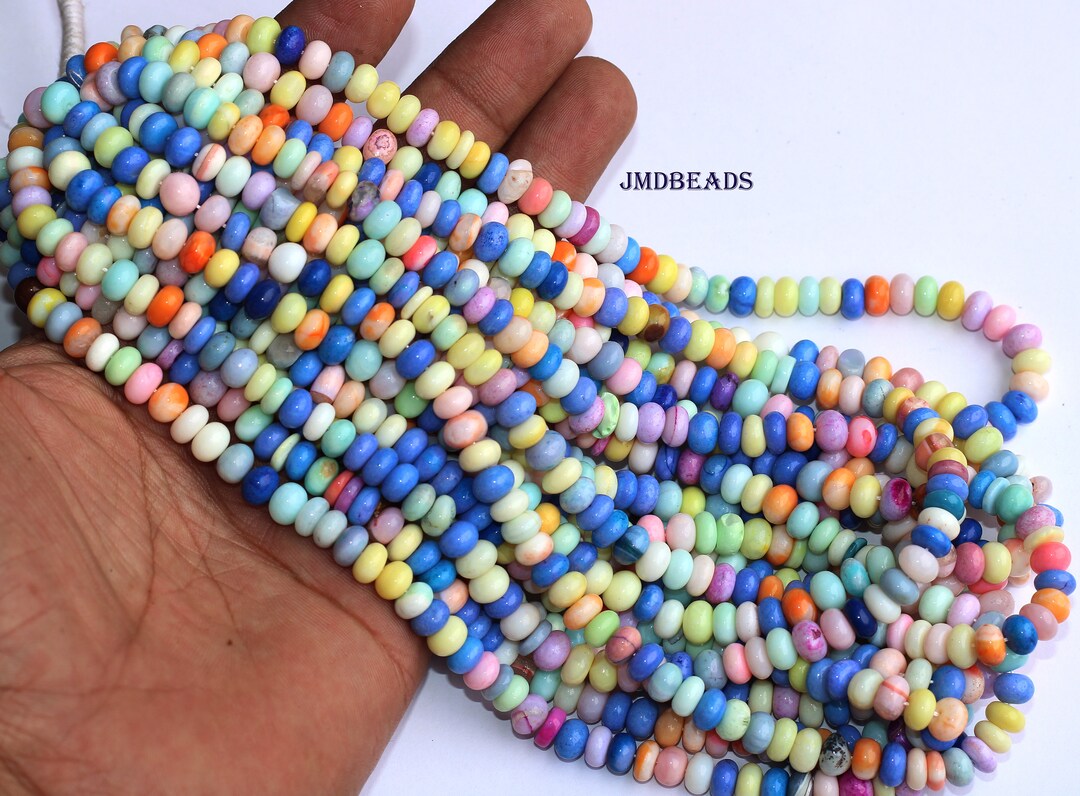 Buy Multicolor Yellow Pink Blue Purple Orange Candy Opal Beads, Candy ...