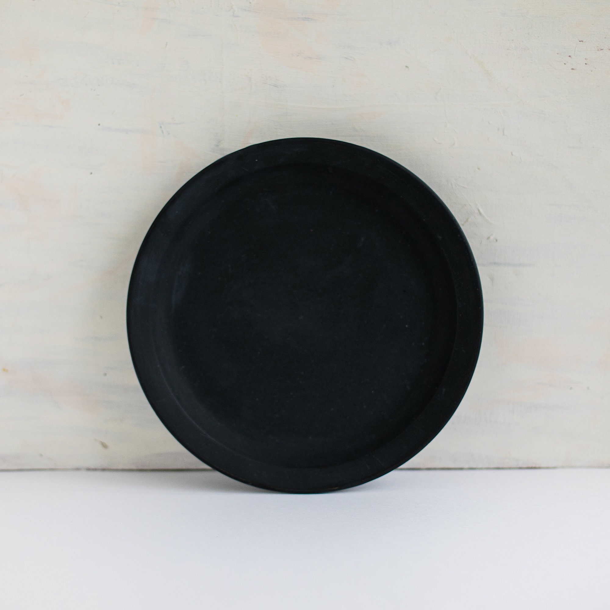 Matte Black Ceramic Plate Handmade Pottery Minimalist | Etsy