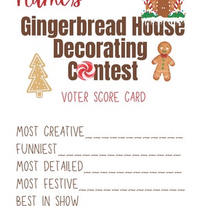 Personalized Gingerbread House Decorating Contest Bundle -- Logo ...