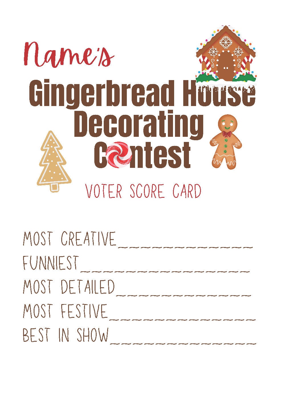 Personalized Gingerbread House Decorating Contest Bundle -- Logo ...