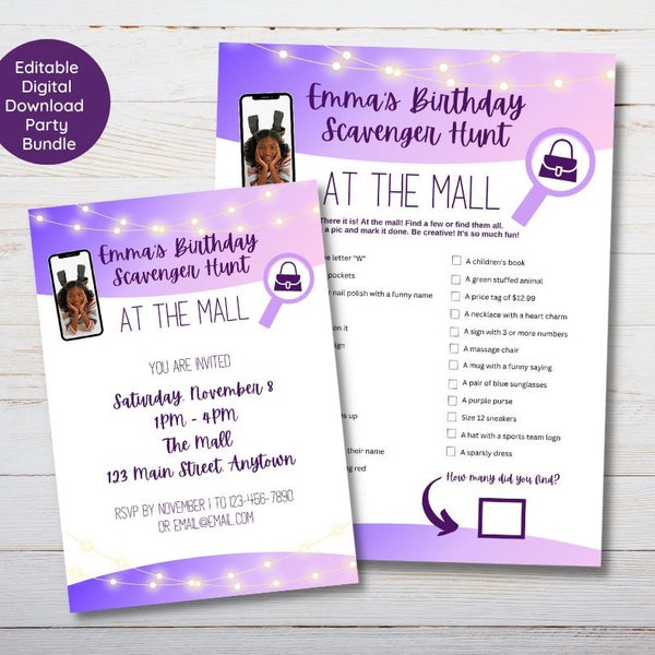 Mall Birthday Party Invitation - Etsy