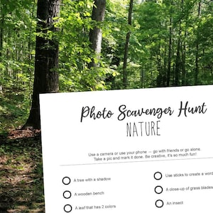 Photo Scavenger Hunt - in Nature, Low Cost Family Activity, Classroom ...