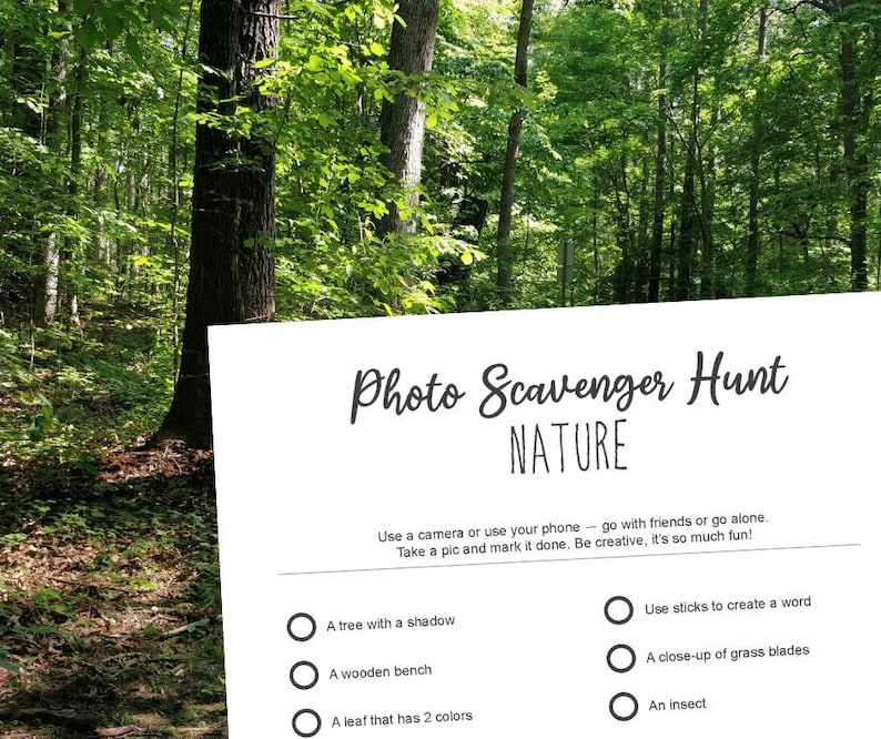 Photo Scavenger Hunt - in Nature, Low Cost Family Activity, Classroom ...