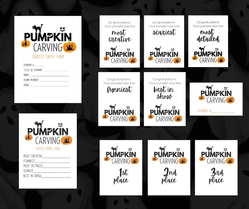Printable Pumpkin Carving Party Bundle, Pumpkin Carving Voting Ballots ...