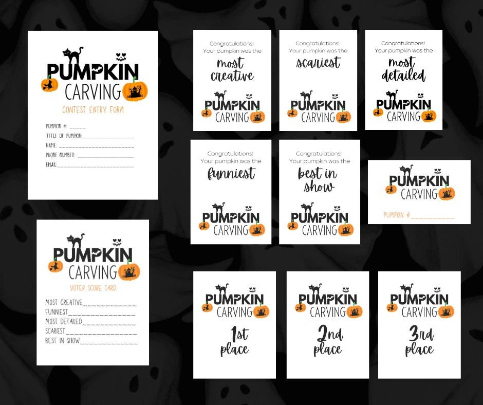 Printable Pumpkin Carving Party Bundle, Pumpkin Carving Voting Ballots ...