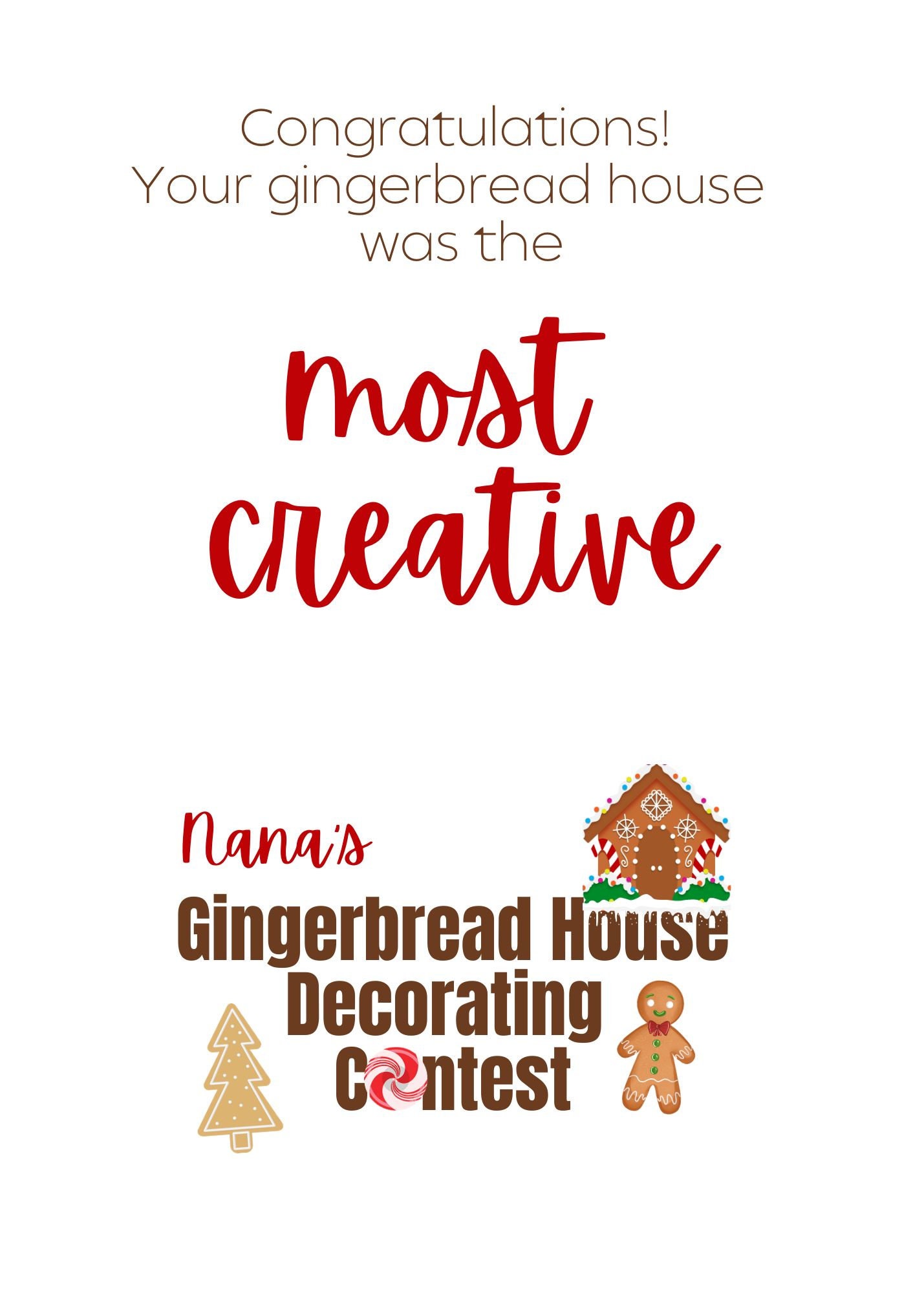 Personalized Gingerbread House Decorating Contest Bundle -- Logo ...