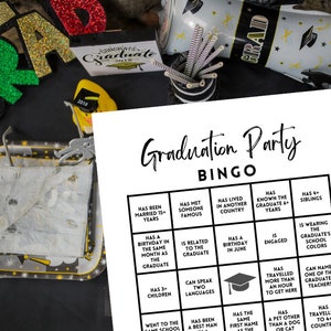 Find the Guest Bingo Graduation Party Game, Minimalist Grad Game, Get ...