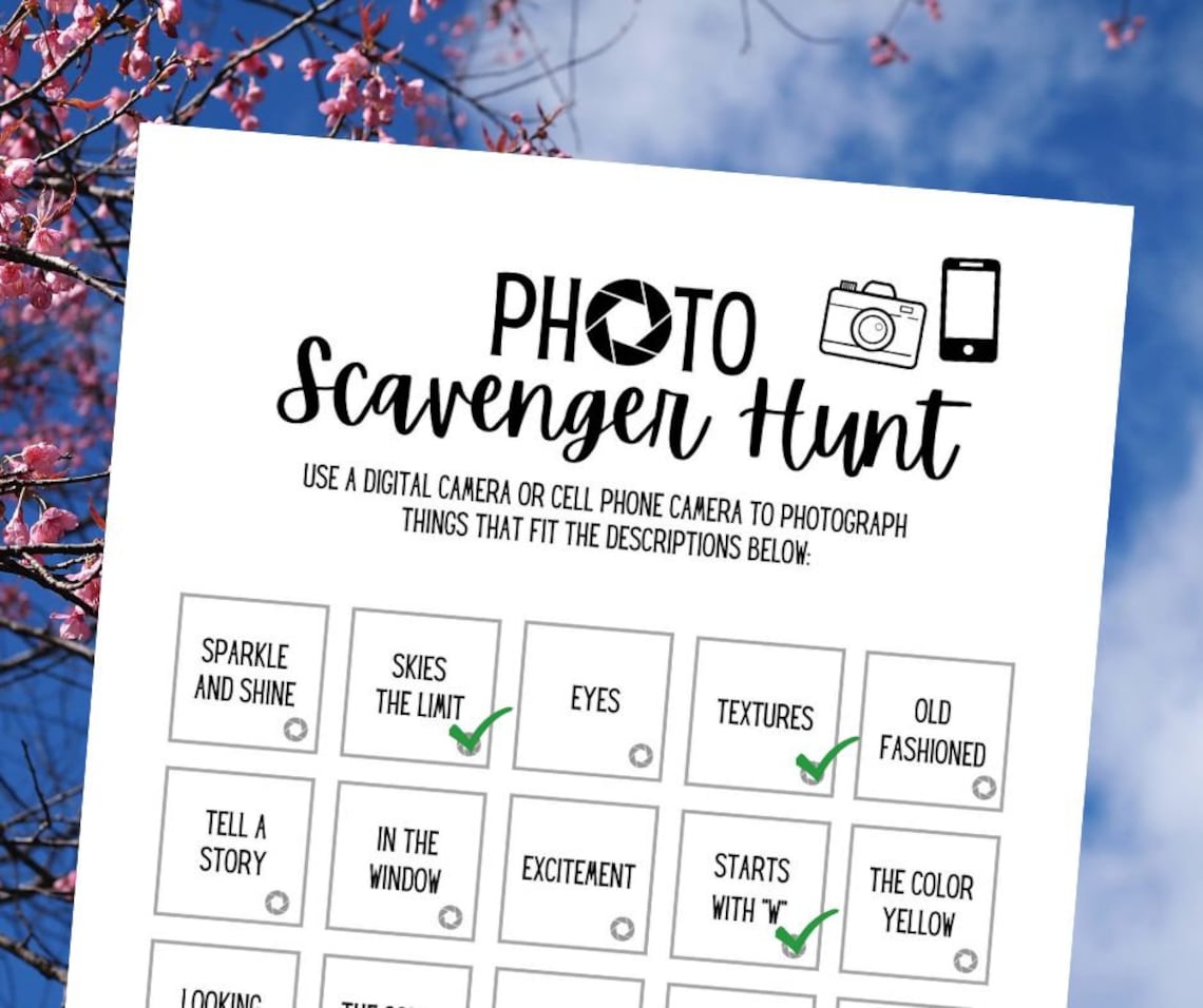 Photo Scavenger Hunt, Use Digital Camera or Cell Phone to Photograph ...