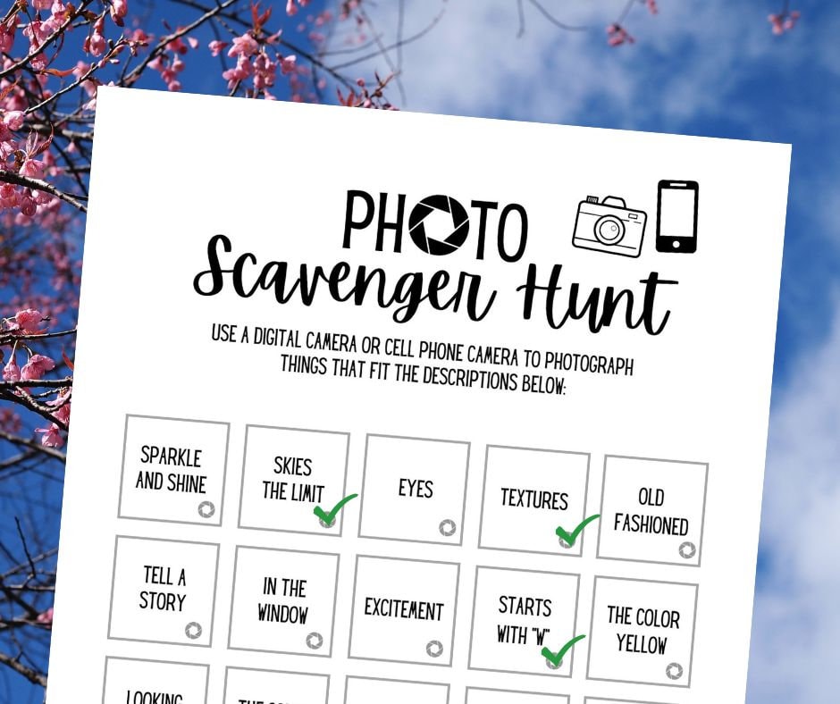 Photo Scavenger Hunt, Use Digital Camera or Cell Phone to Photograph ...