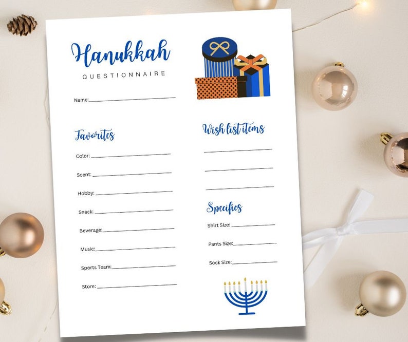 Holiday Gift Questionnaire, Find Out Their Likes and Preferences, Gift ...