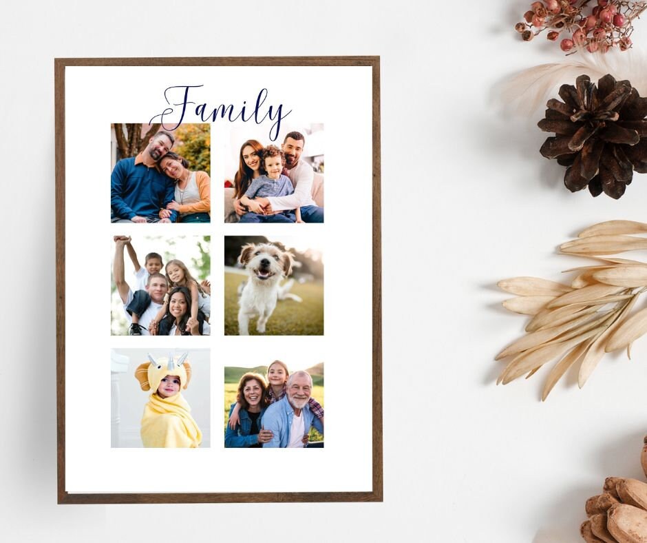 DIY Photo Collage for 6 Photos, Family Photo Display, Add Your Photos ...