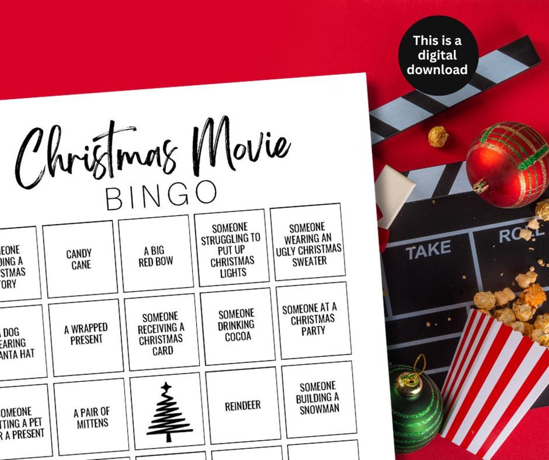 Christmas Movie BINGO Game, Christmas Fun for Family and Friends, Play ...