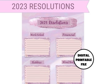 2023 New Years Resolutions Printable Instant Download - Etsy