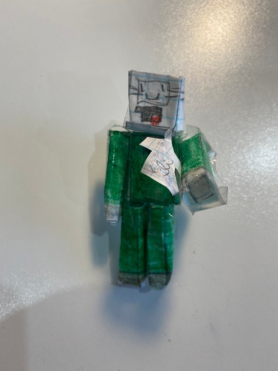 Minecraft Themed Custom Paper Figurines Made by 8 Year Old - Etsy