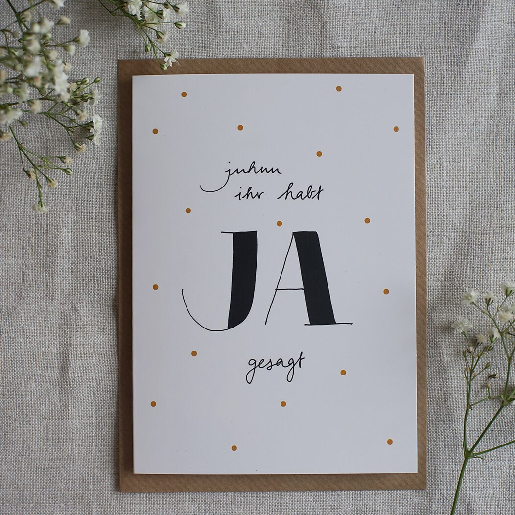 Klappkarte "Juhuu Ihr habt JA gesagt" Hochzeitskarte - Etsy.de