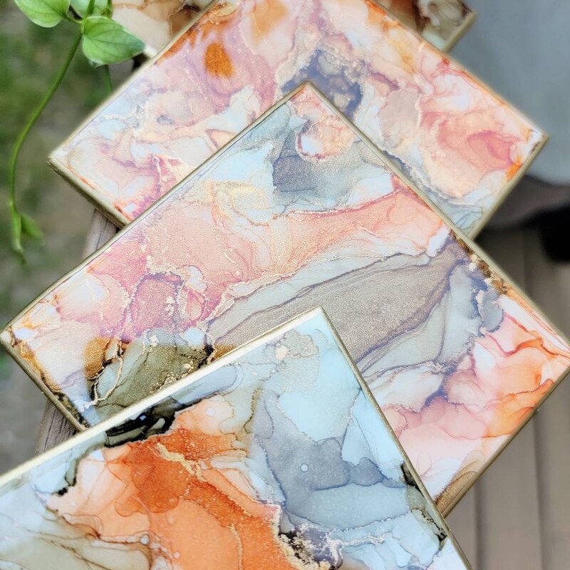 Alcohol Ink Tiles - Etsy