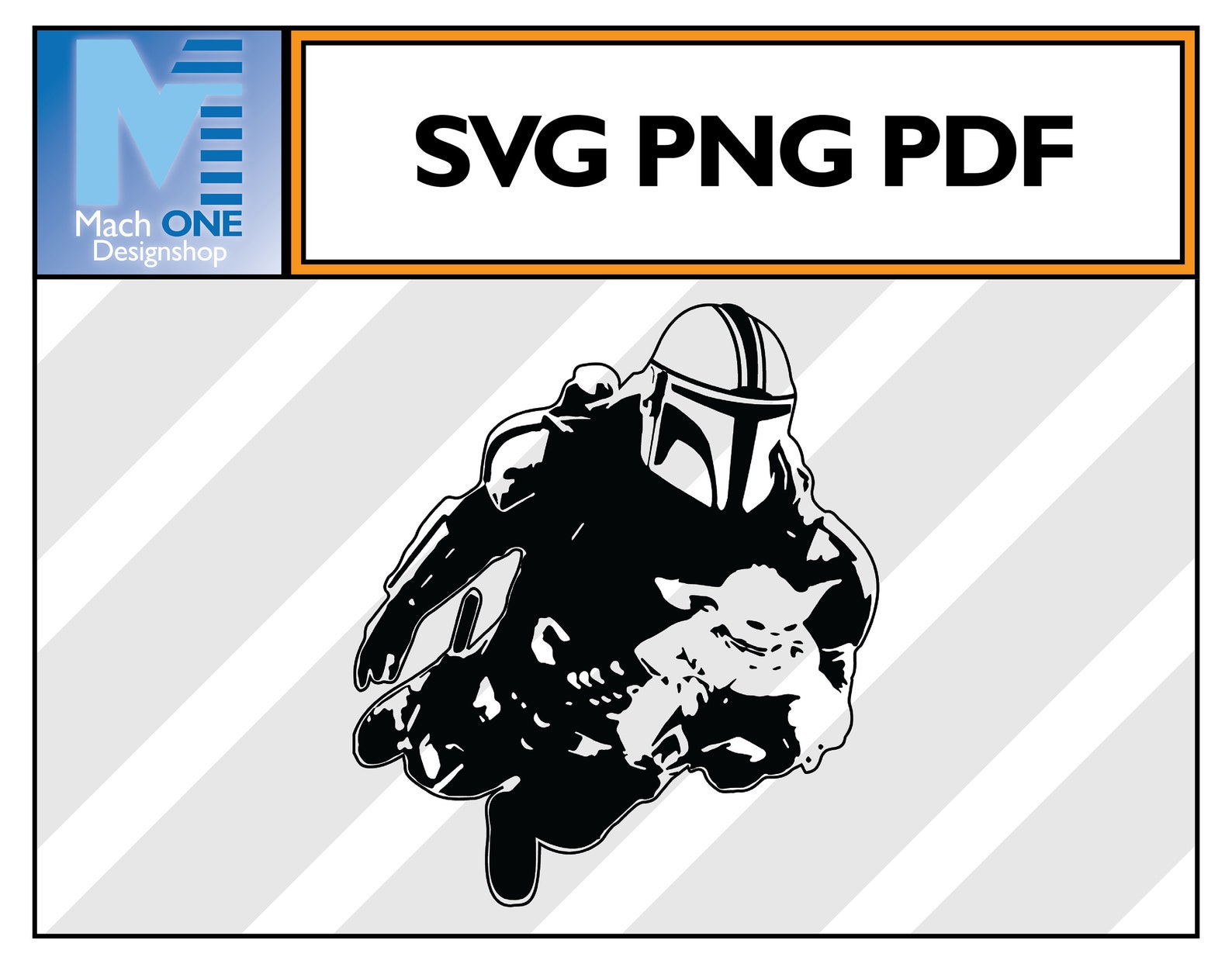 Mandalorian Flying Mando With Baby Yoda SVG, PNG, PDF - Etsy