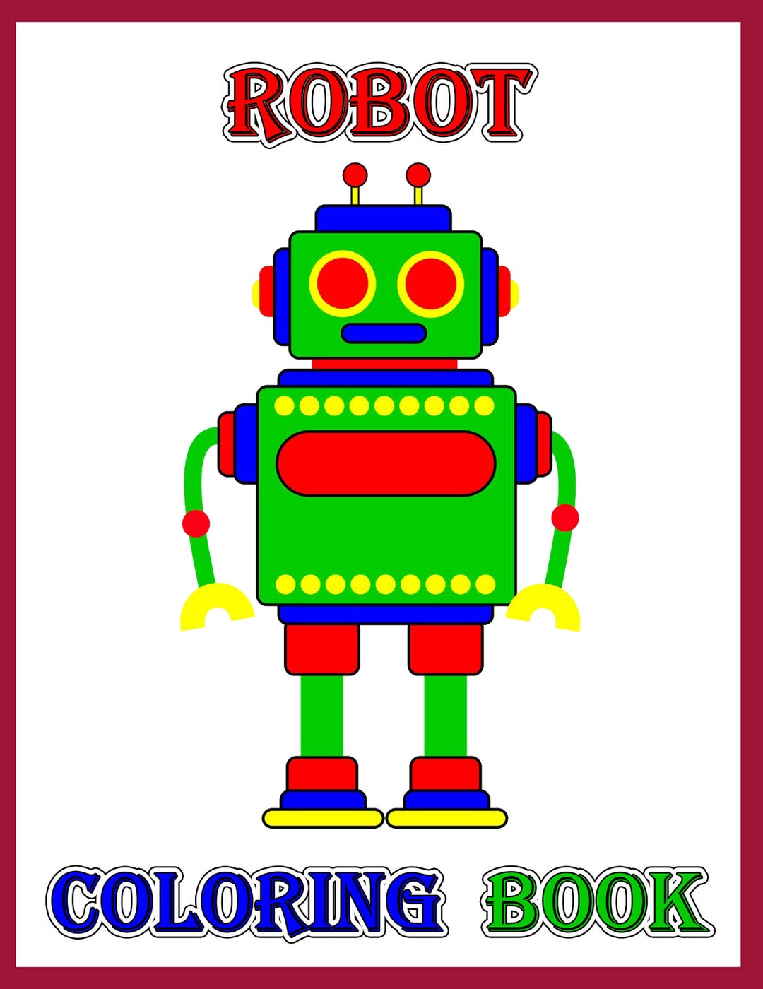 Robot Coloring Book Robots Coloring Pages Robot Coloring - Etsy
