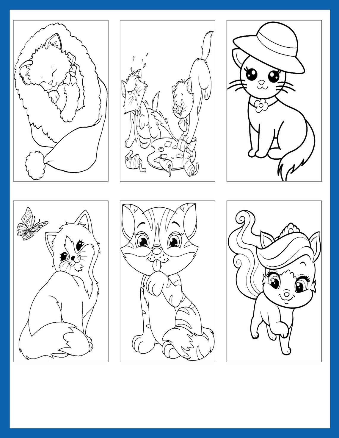 Cat Coloring Book Cat Coloring Pages Cat Coloring Books - Etsy