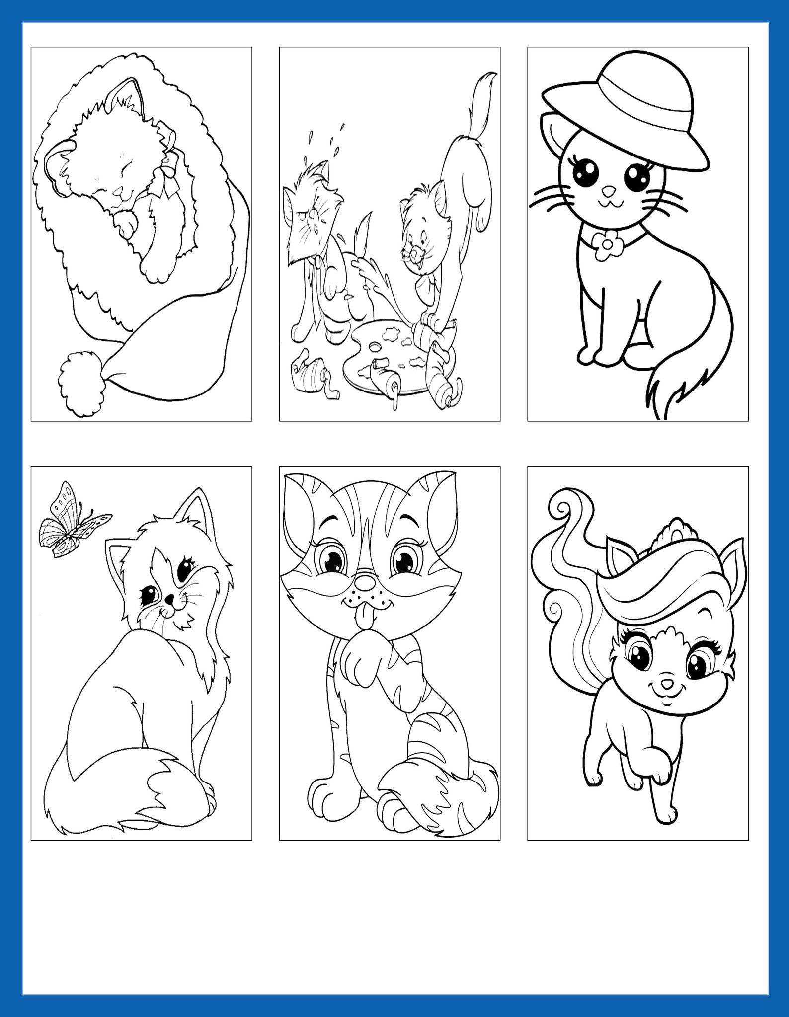 Cat Coloring Book Cat Coloring Pages Cat Coloring Books - Etsy