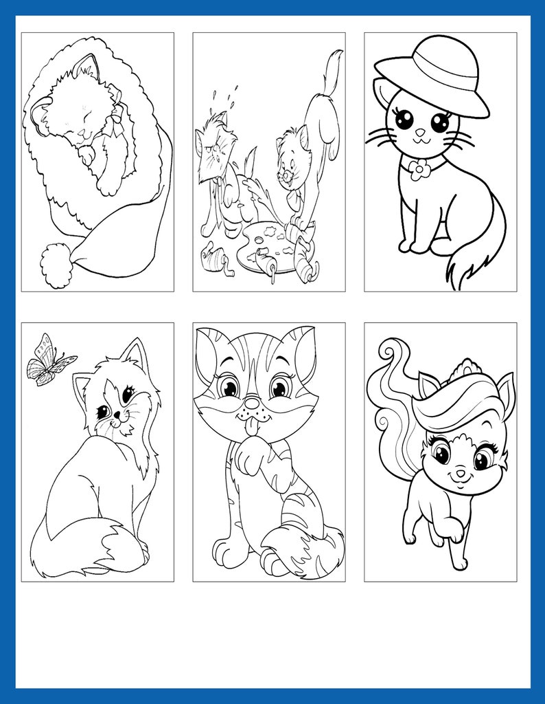 Cat Coloring Book Cat Coloring Pages Cat Coloring Books - Etsy