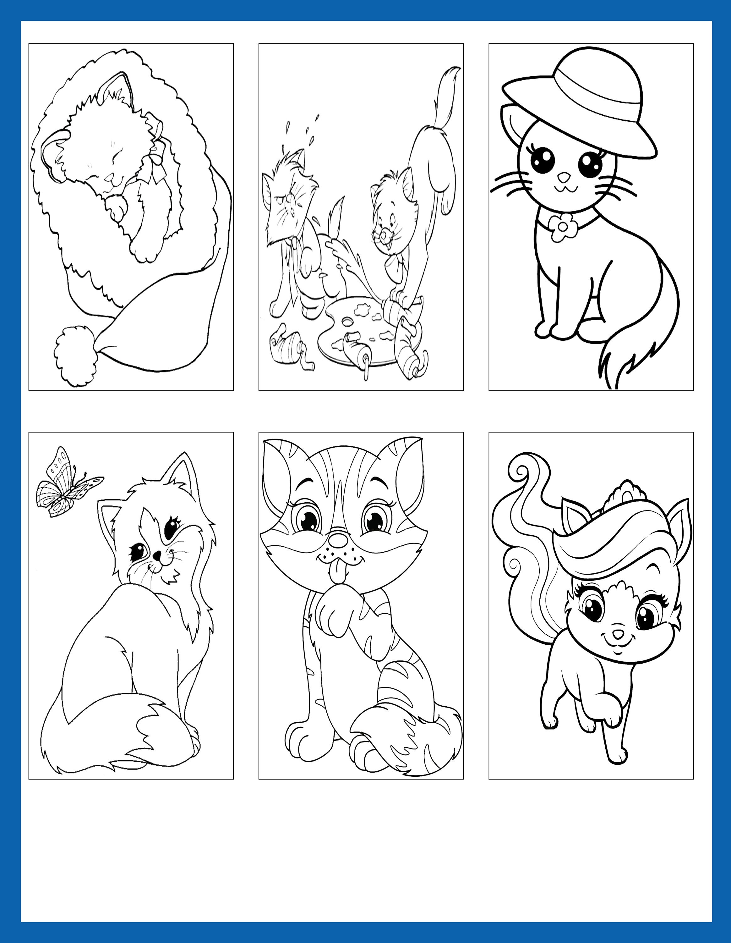 Cat Coloring Book Cat Coloring Pages Cat Coloring Books - Etsy