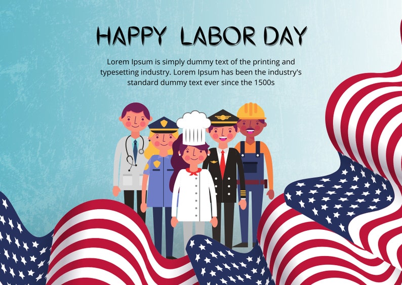 Labor Day Card, Happy Labor Day Card, Labor Day Gift, Printable Labor ...