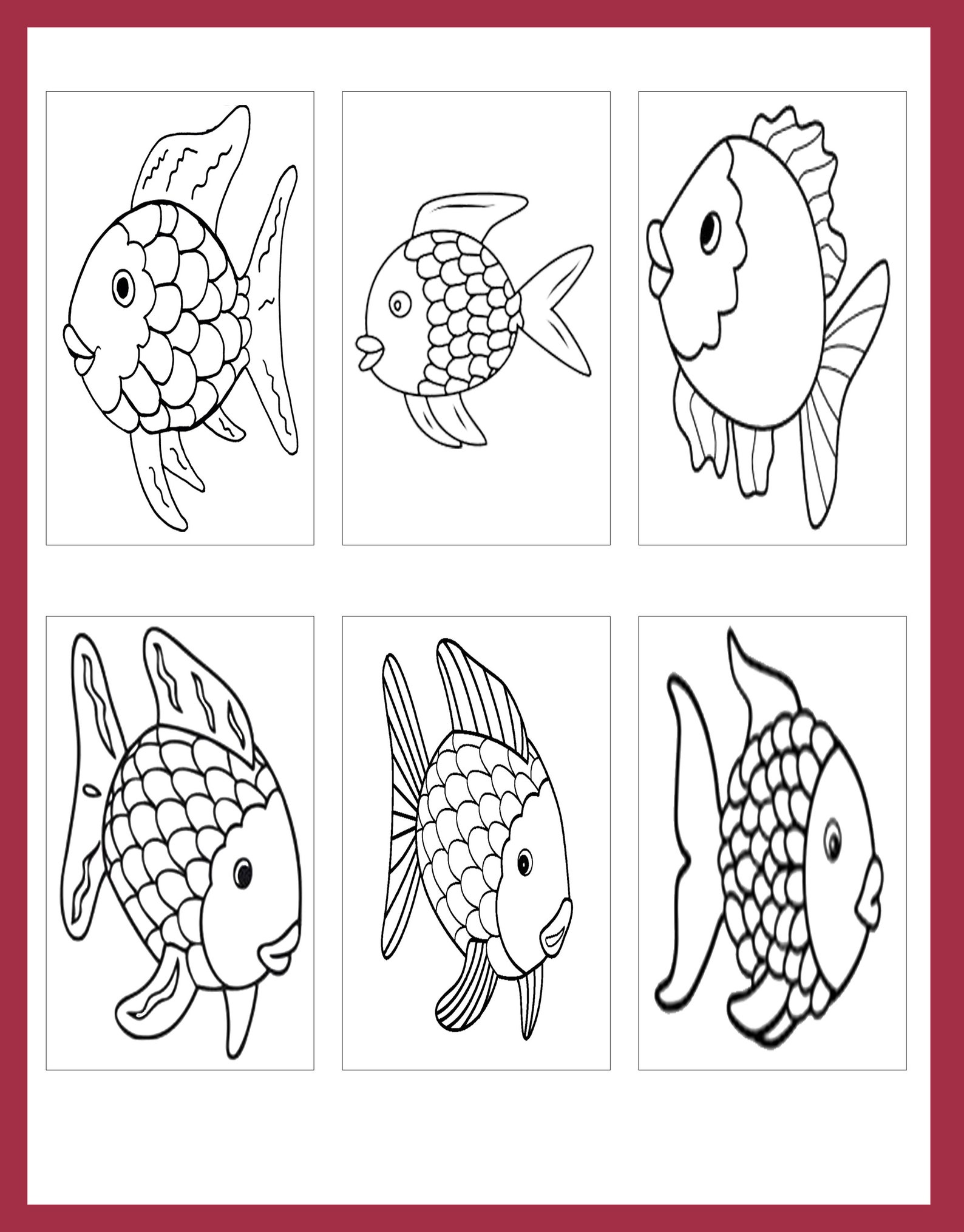 Rainbow Fish Coloring Book rainbow Fish Coloring Pages Fish - Etsy