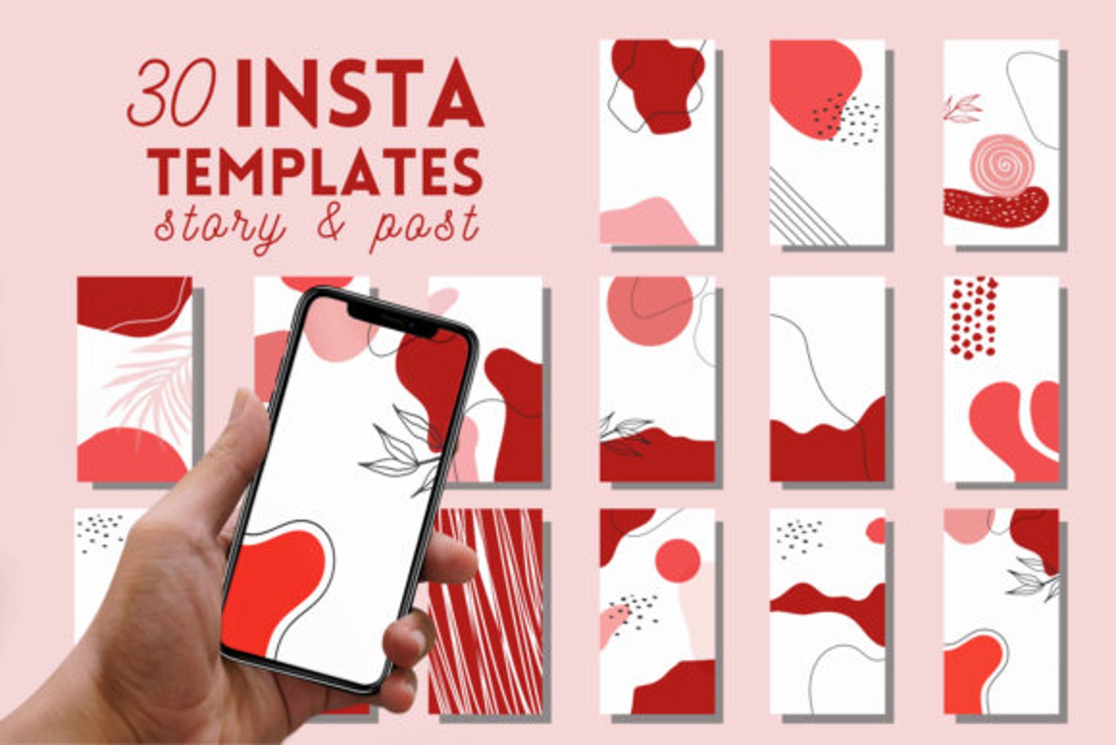 30 Red Background Instagram Story Ig Highlight Covers Social - Etsy