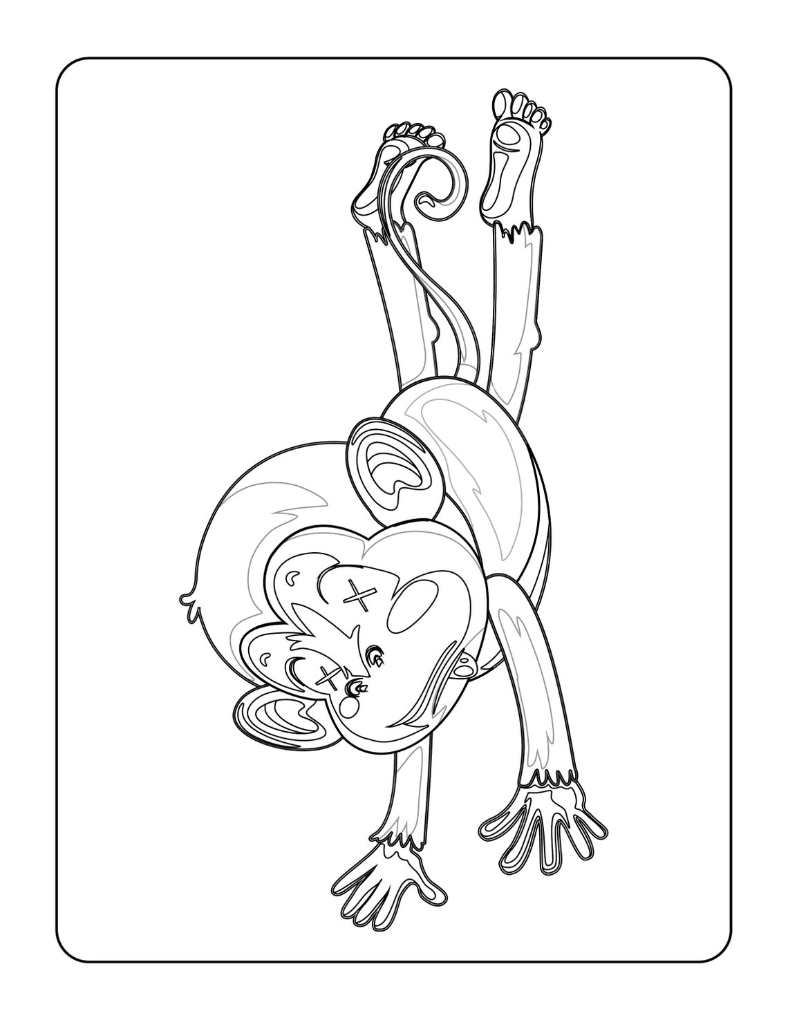 Monkey Coloring Book Monkey Coloring Books Kids Coloring - Etsy