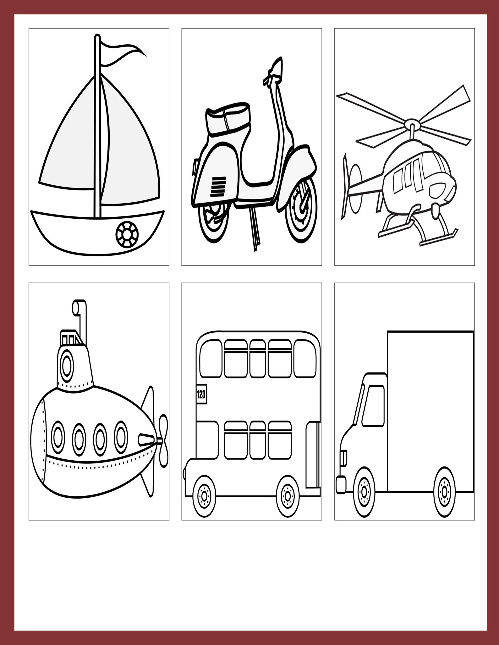 Vehicles Coloring Book Vehicles Coloring Pages Vehicle - Etsy