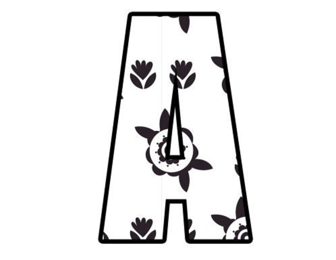 Alphabet Black and White Flower Letters - Etsy