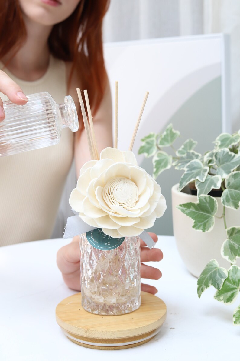 Sola Wood Flower - English Rose | Diffuser Reed Set | Dried Flower ...