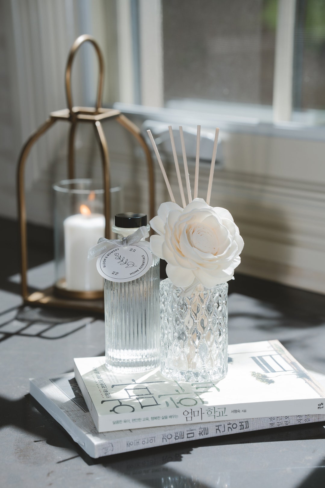 Sola Wood Flower English Rose Diffuser Reed Set Dried Flower ...