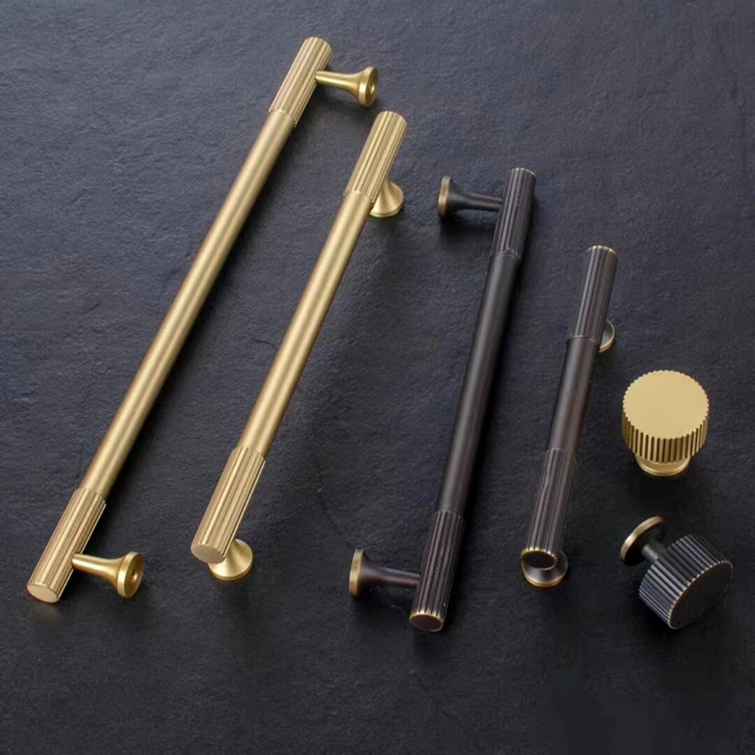 Brass Vertical Pattern Handle, Vintage Wardrobe Handle, Black Cabinet ...